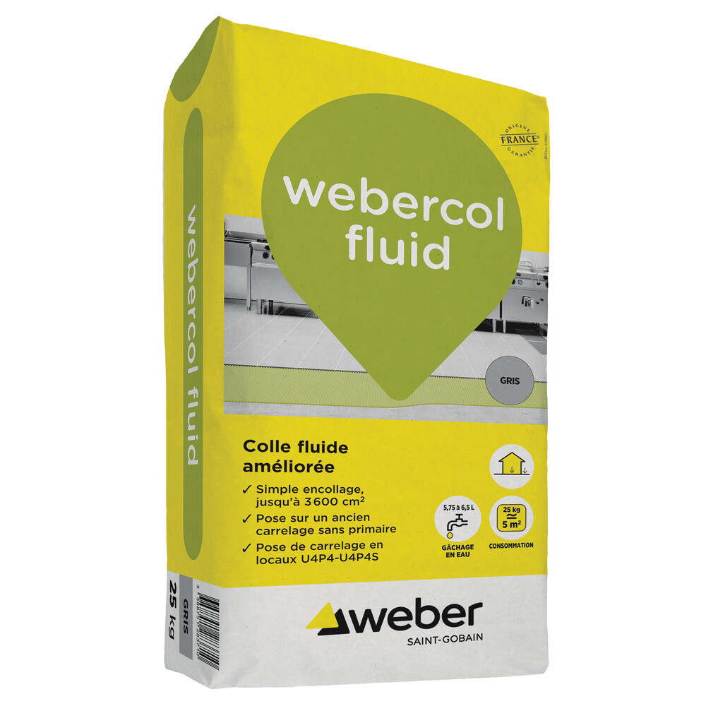 weberccol fluid : mortier-colle fluide amélioré pour carrelage
