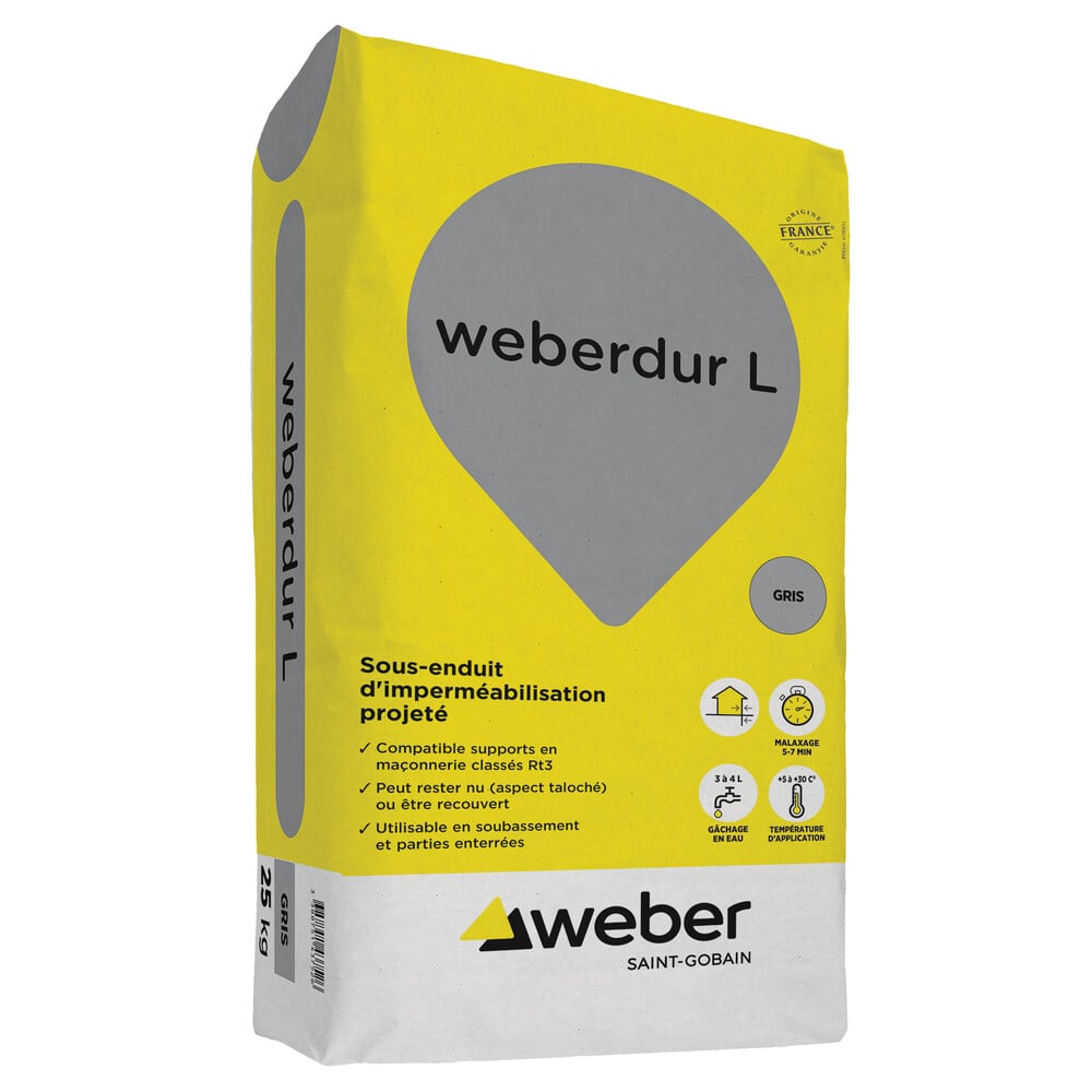 weberdur L : sous-enduit projeté d'imperméabilisation l Weber