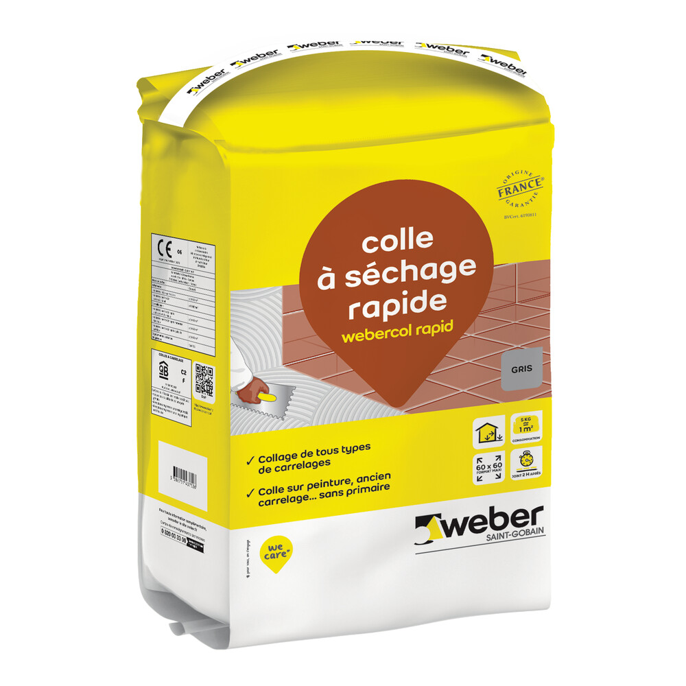 webercol rapid : Colle pour carrelage à séchage rapide l Weber