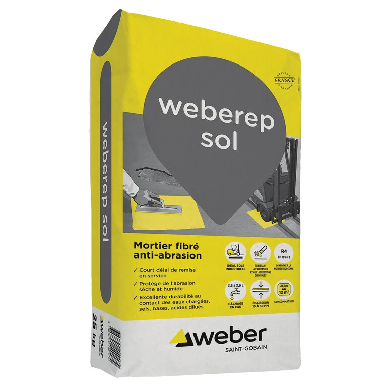 weberep sol : mortier fibré anti-abrasion l Weber