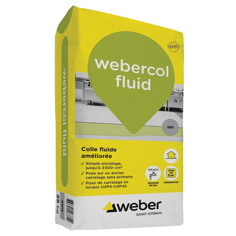 weberccol fluid : mortier-colle fluide amélioré pour carrelage