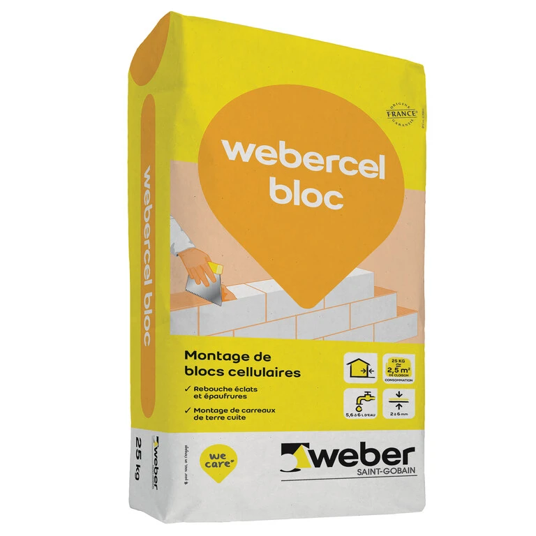 webercel bloc : mortier de montage l Weber