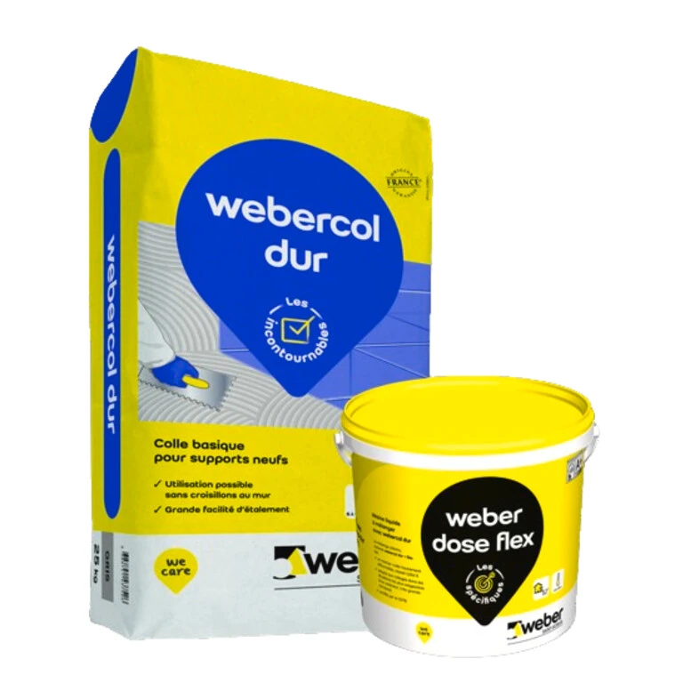 webercol dur + flex : colle grands formats, planchers chauffants