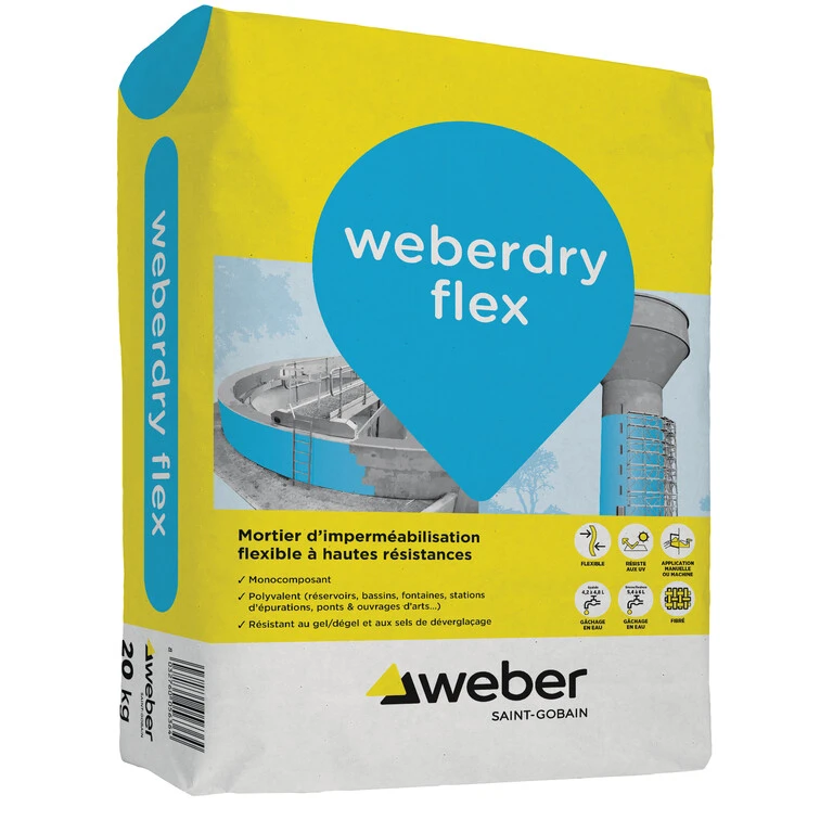 weberdry flex : mortier d'imperméabilisation flexible à hautes ...