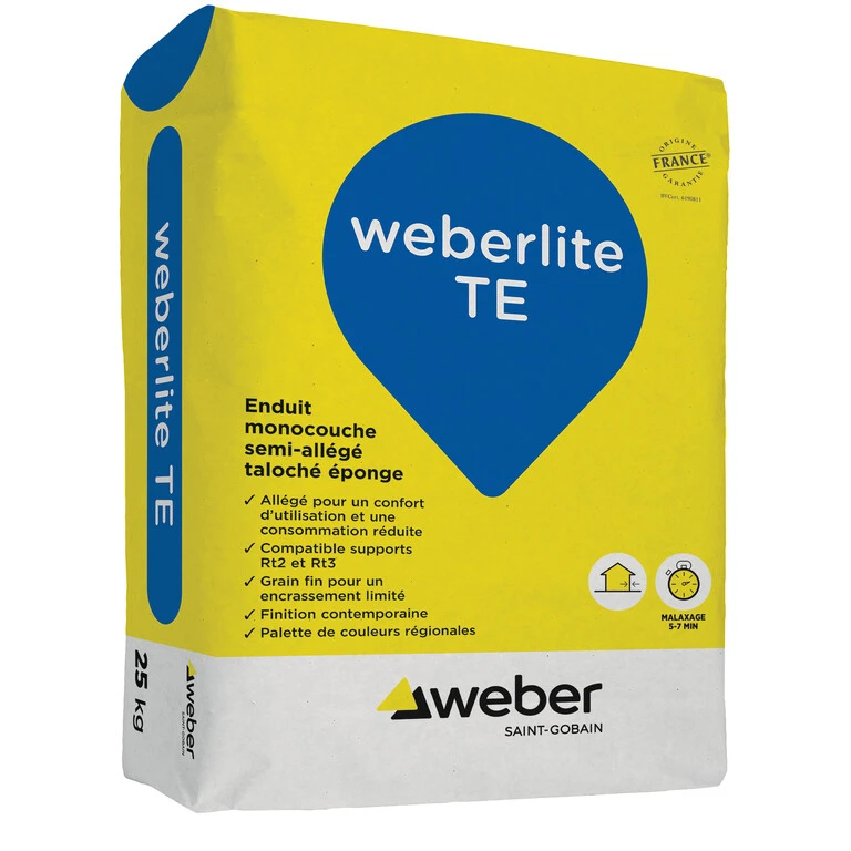 weberlite TE : Les enduits monocouches projetés > Façades neuves | Weber