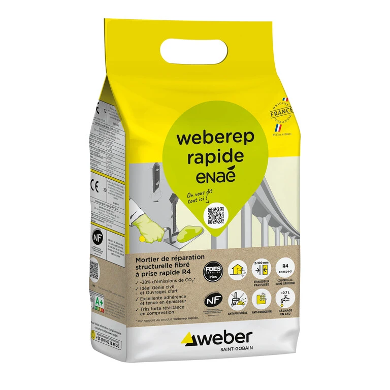 weberep rapide enaé: mortier de réparation fibré l Weber