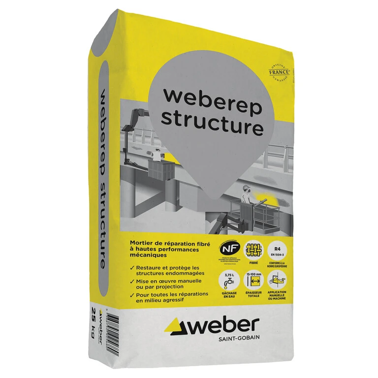 weberep structure : Mortier de réparation fibré