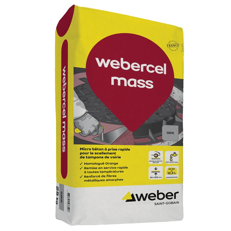 webercel mass : micro béton à prise rapide